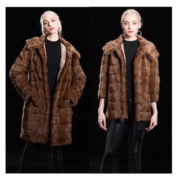 Jackets & Coats | 218 New Natural Brown Mink Convertible Fur Coat ...